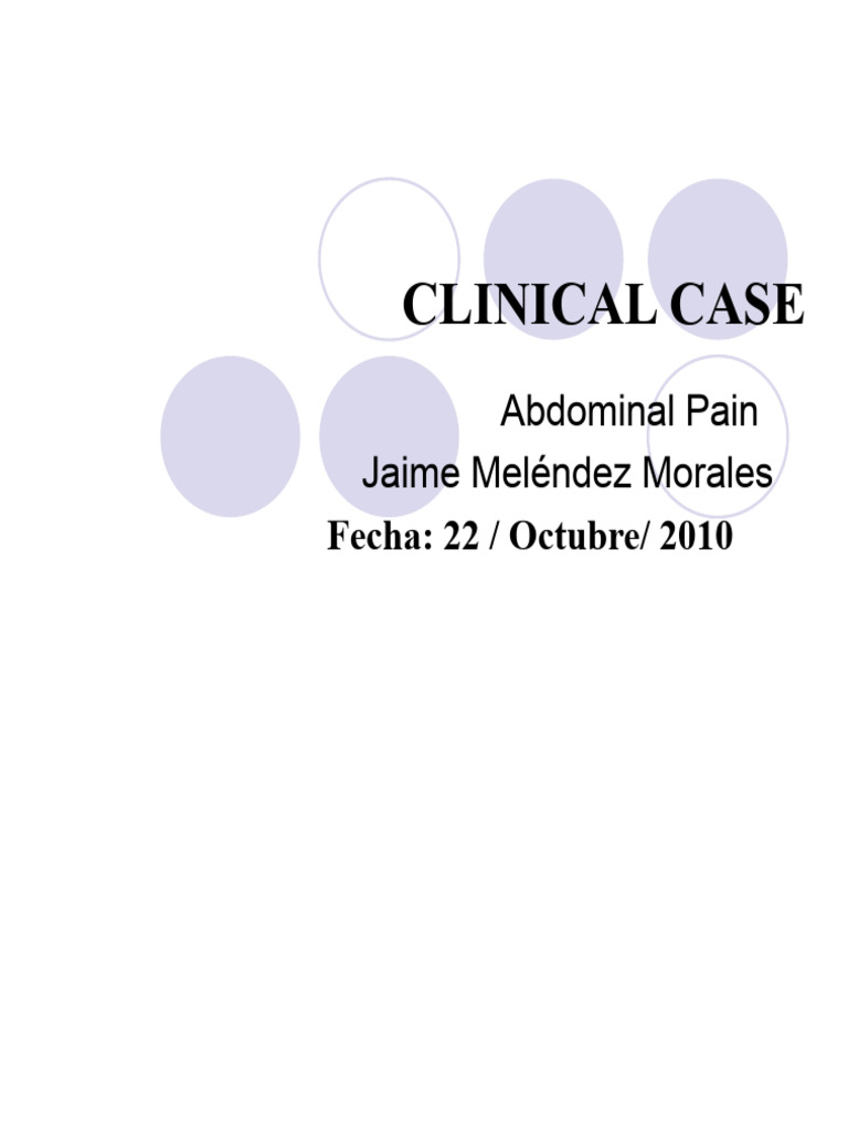 Clinical History of Appendicitis | PDF | Digestive Diseases | Medical Specialties