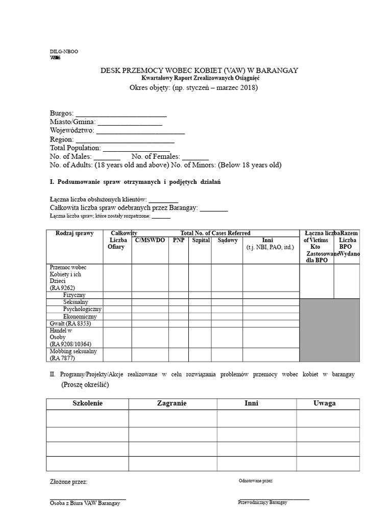 VAW Desk Form 5 | PDF