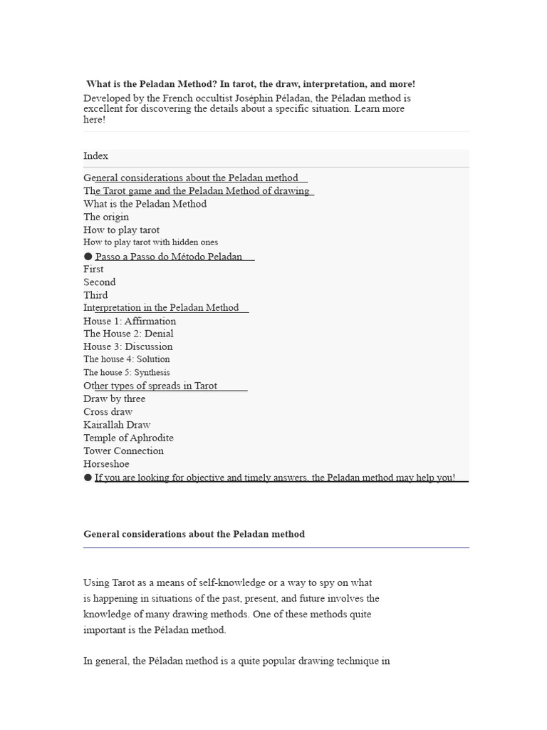 What Is The Peladan Method | PDF