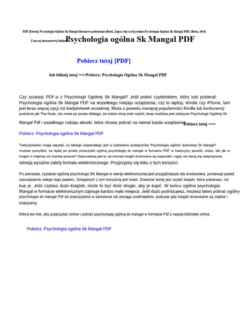 General Psychology SK Mangal PDF | PDF