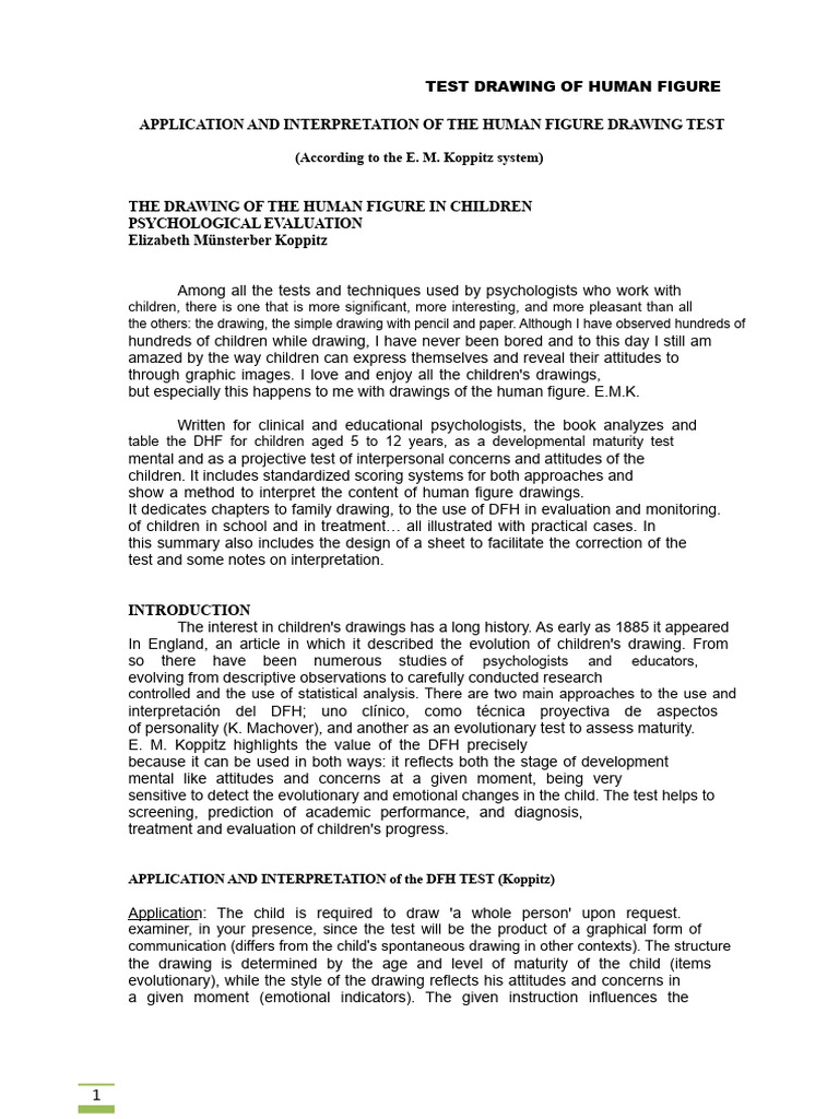 Application and Interpretation of the Dfh Test | PDF | Anxiety ...