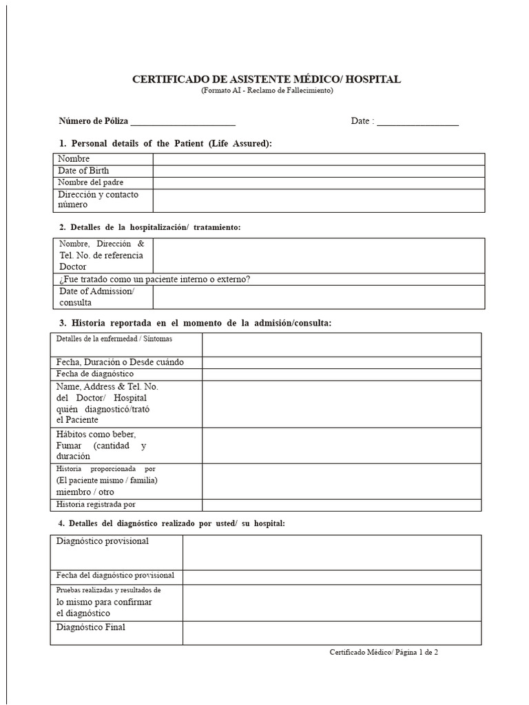 Certificado de Asistente Médico en El Hospital | PDF | Diagnostico medico | Hospital
