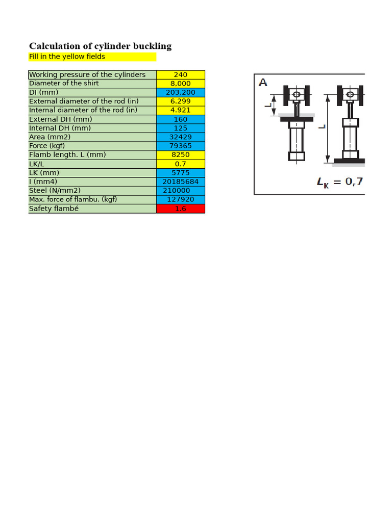 Calculation of Cylinder Buckling | PDF