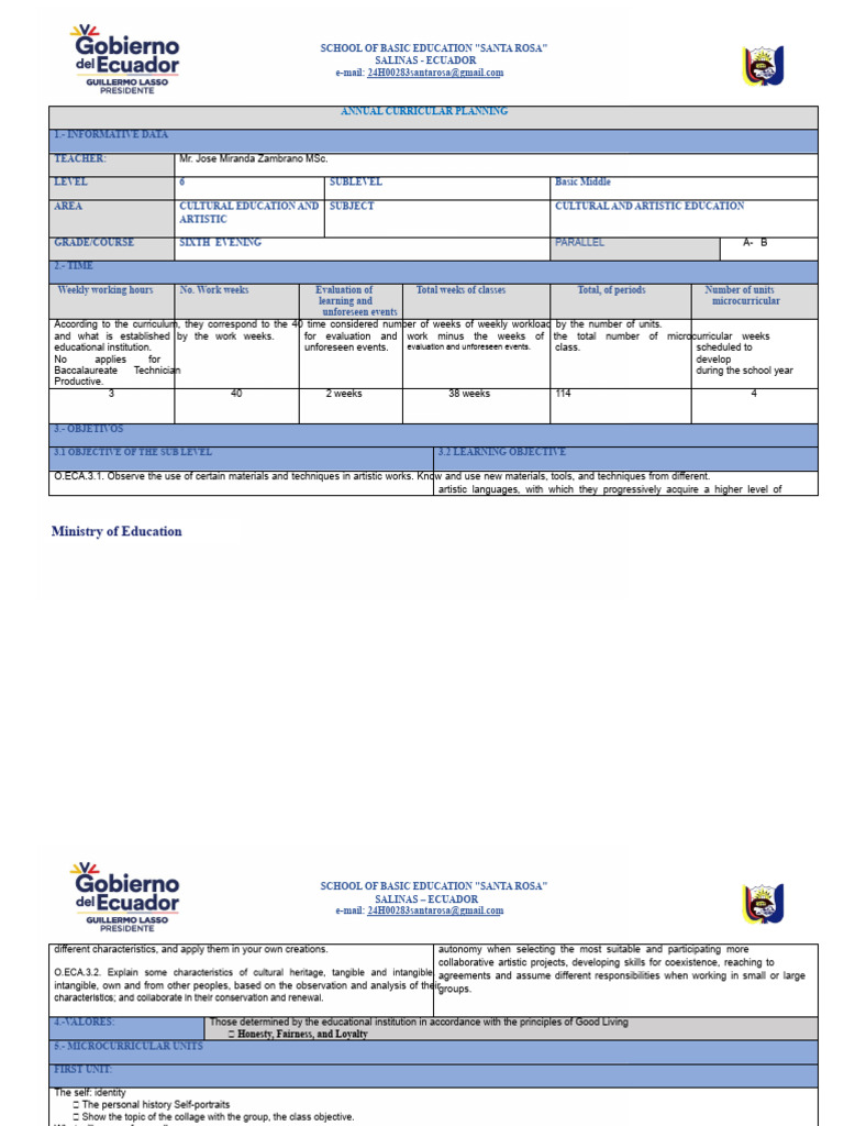 Annual Curriculum for Cultural Education | PDF | Curriculum | Collage
