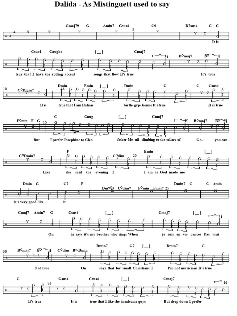 DALIDA - As Mistinguett Used To Say (Summary) | PDF