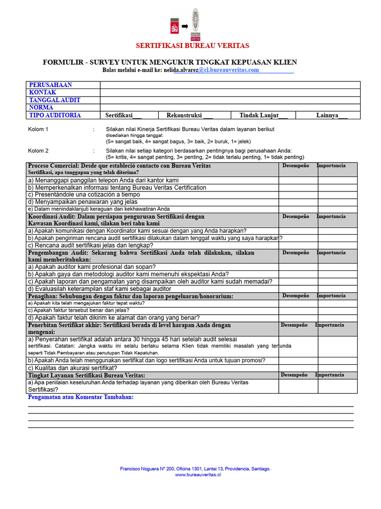 Formulir Survei Kepuasan Pelanggan Versi 04 | PDF