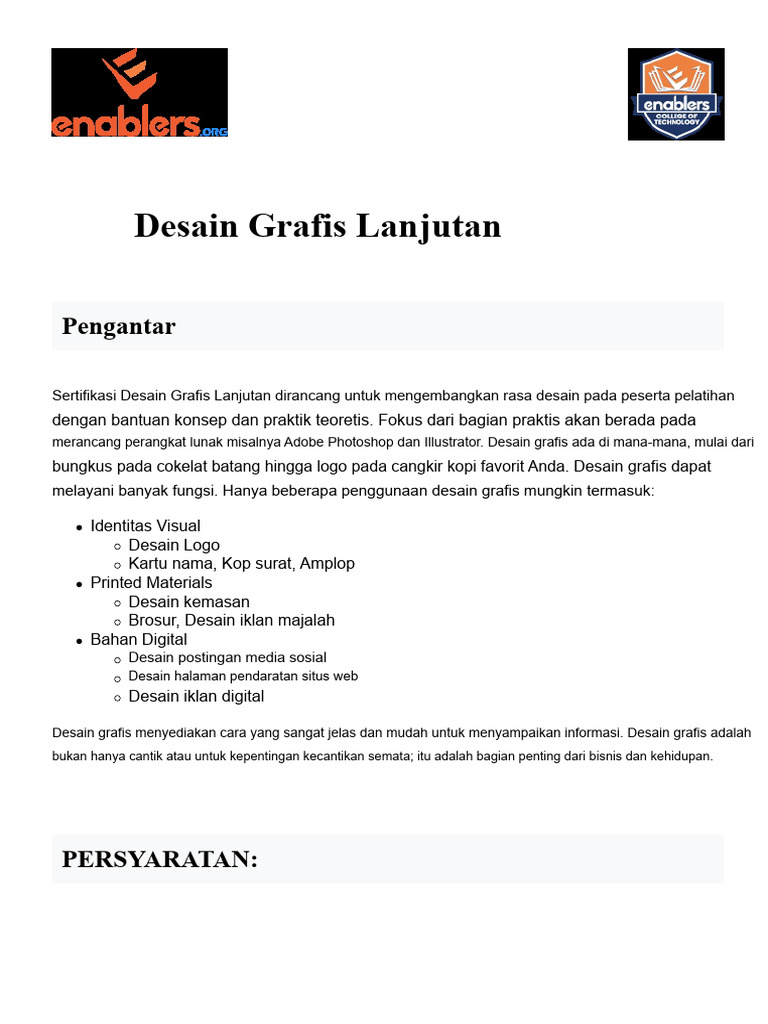 Brosur Desain Grafis Lanjutan | PDF