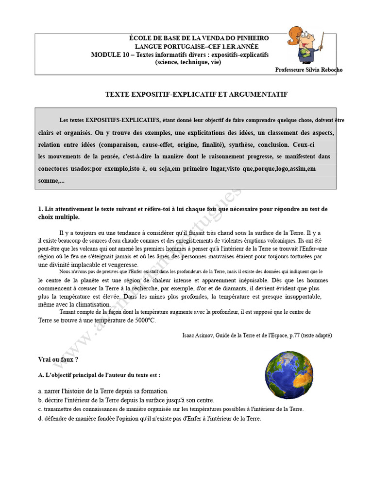 Textes Expositifs et Argumentatifs en Portugais | PDF | Terre
