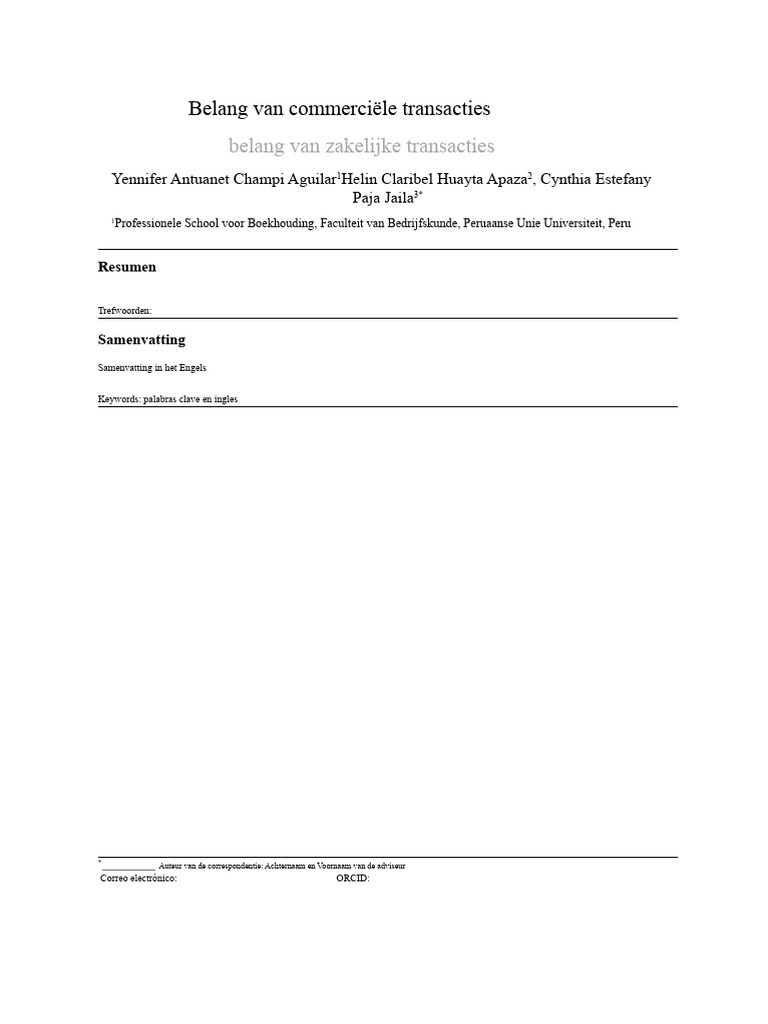 Belang Van Commerciële Transacties | PDF