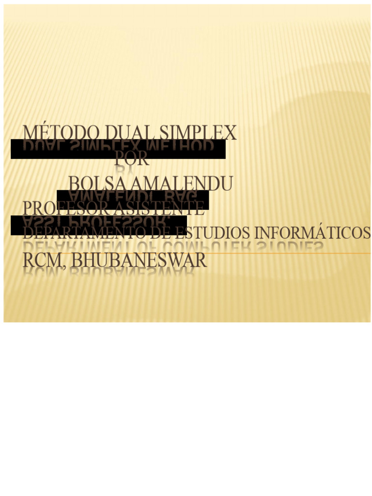 Método Dual Simplex | PDF | Programación lineal | Análisis matemático