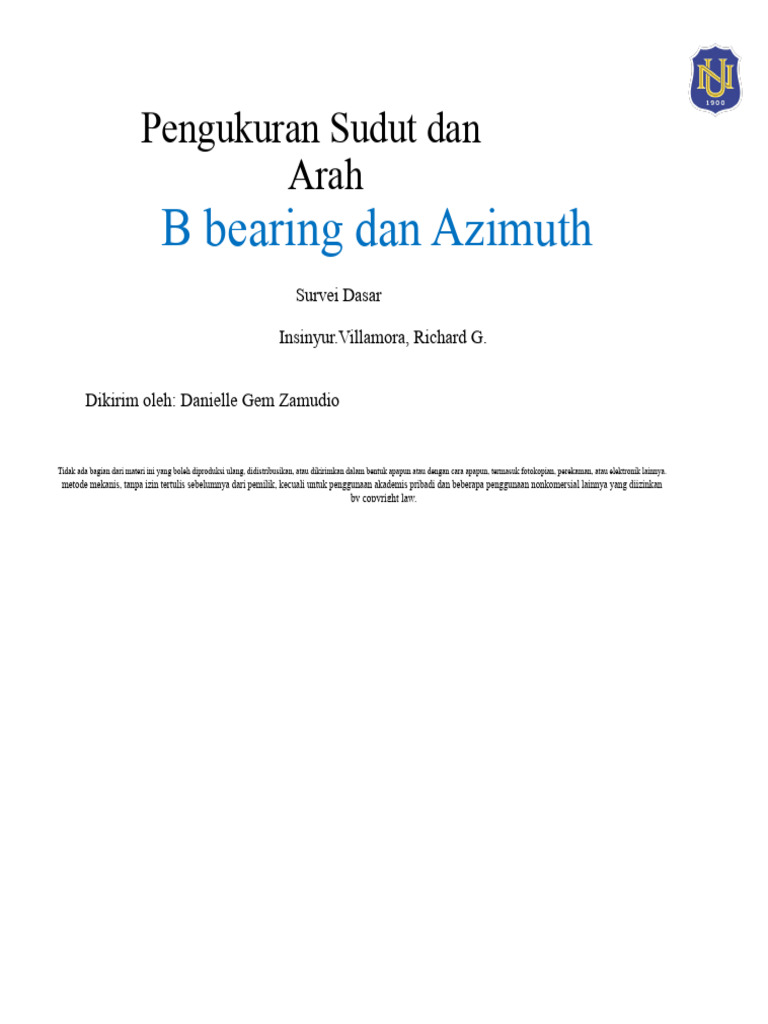 Pengukuran Sudut: Bearing dan Azimuth | PDF