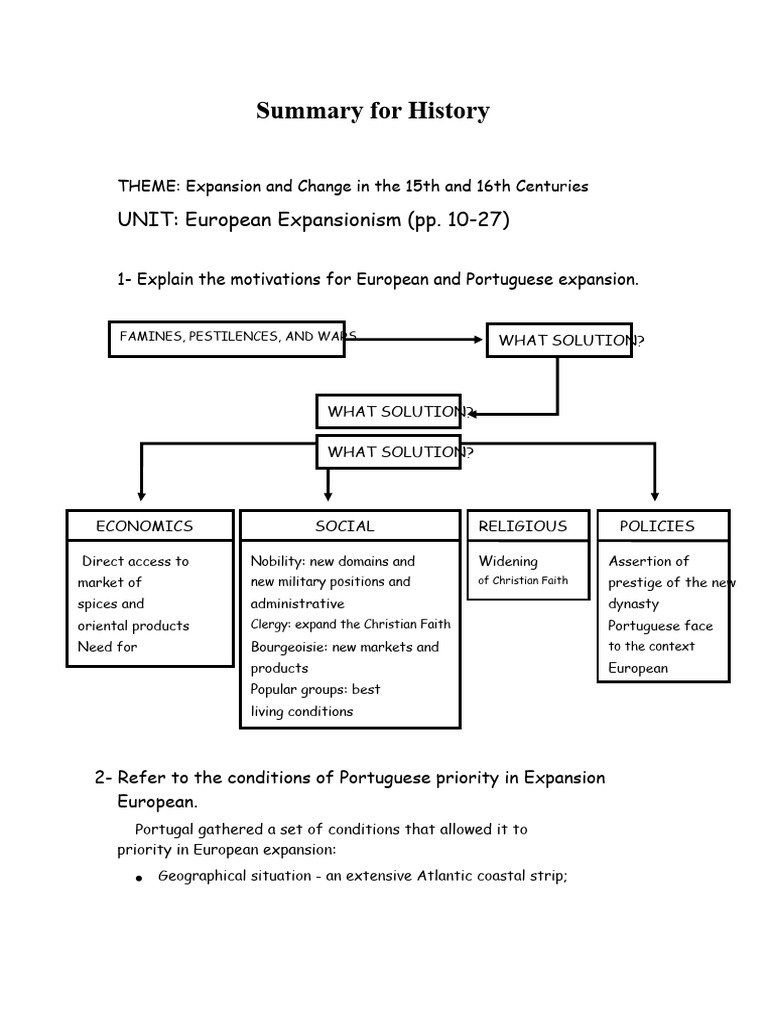 Summary of History 8th Grade_expansion and changes in the 15th century ...