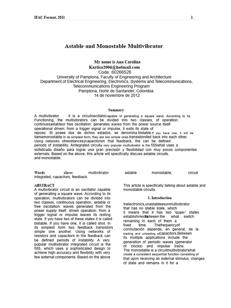 Report Astable and Monostable Circuits PDF | PDF | Computer Engineering | Electronic Circuits