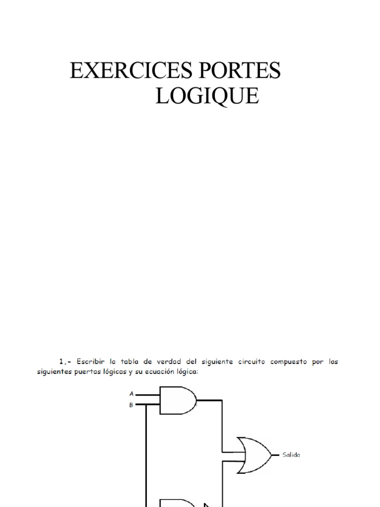 Exercices Sur Les Portes Logiques | PDF