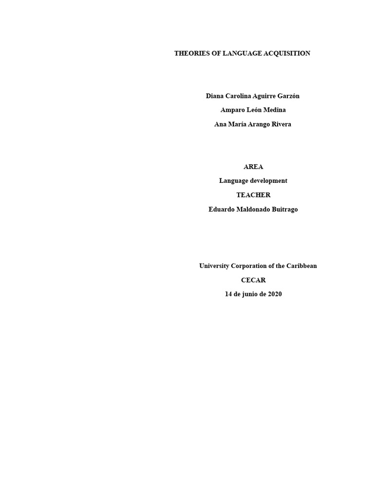 Theories of Language Acquisition Explained | PDF | Language Acquisition ...