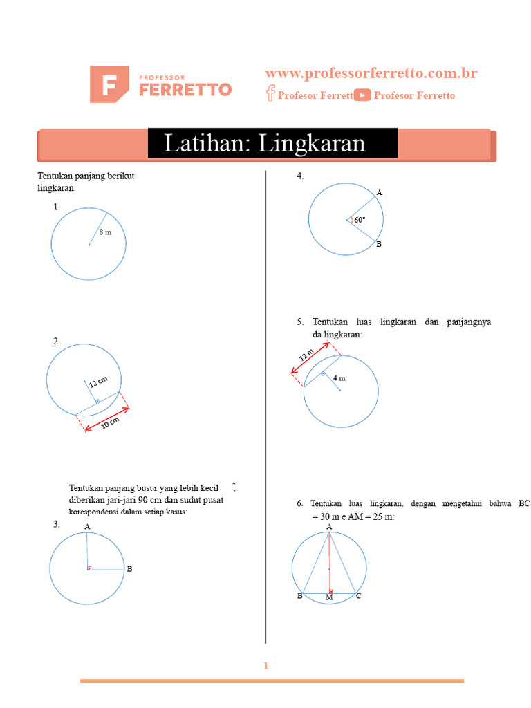 Latihan Luas dan Panjang Lingkaran | PDF