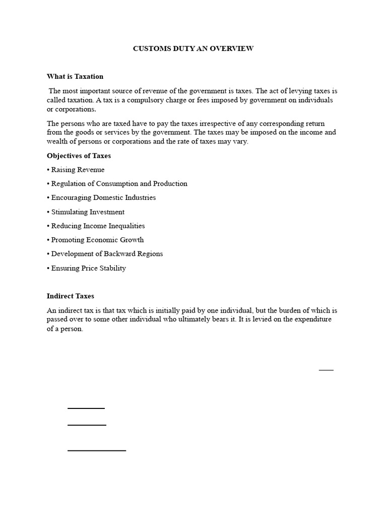 Customs Duty An Overview | PDF | Taxes | Dumping (Pricing Policy)