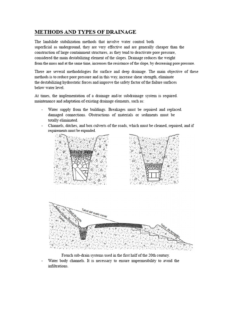 Drainage Methods for Slope Stability | PDF | Drainage | Surface Runoff