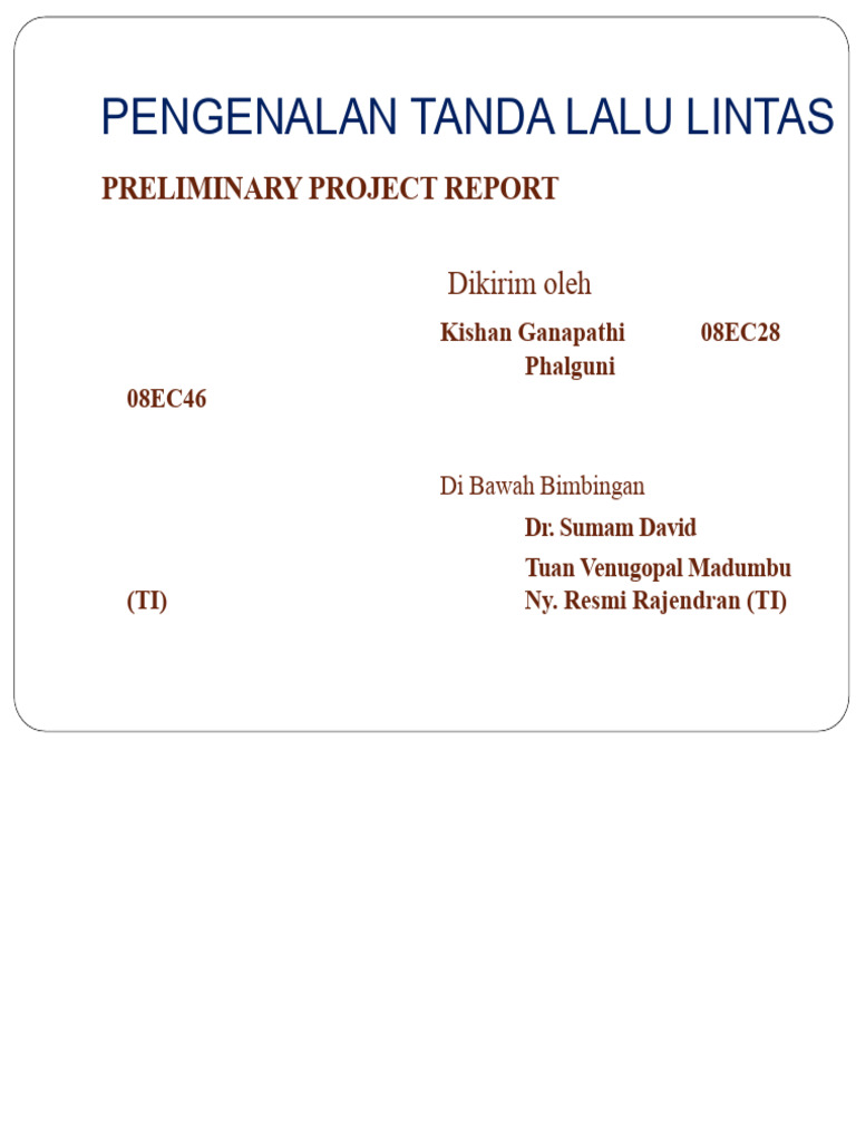 Pengenalan Rambu Lalu Lintas Real-Time | PDF