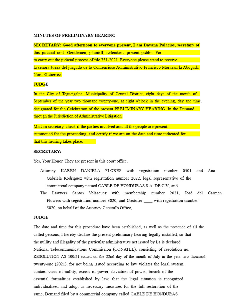 Preliminary Hearing Record | PDF | Lawsuit | Public Law