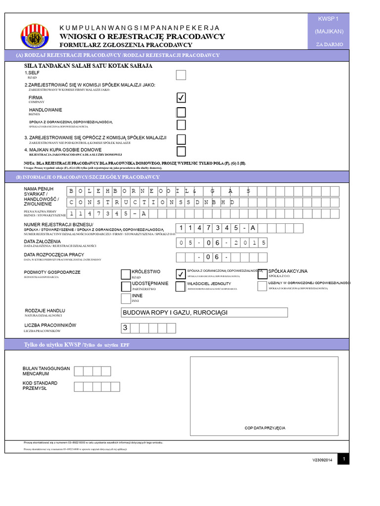 Borang KWSP 1 - V23092014 | PDF