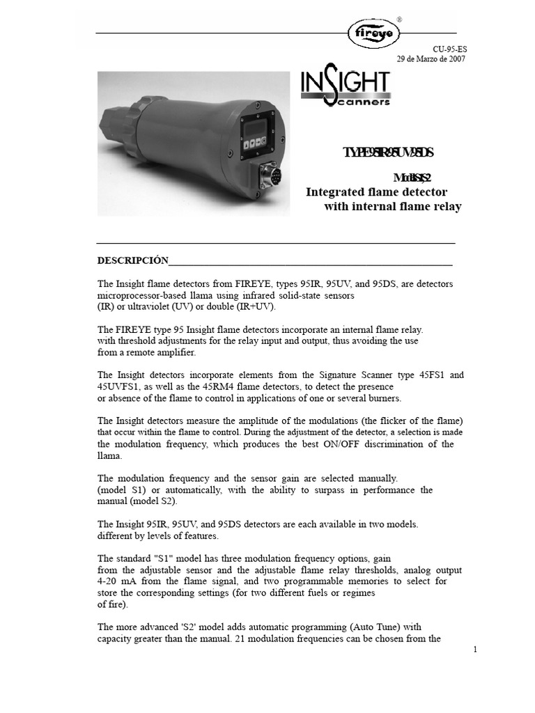 Fireye flame detector | PDF | Electrical Connector | Menu (Computing)