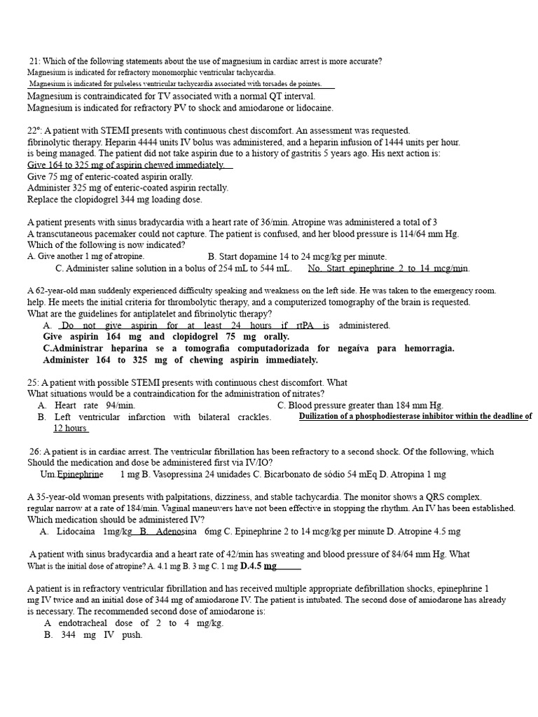 Post-ACLS test | PDF | Cardiac Arrest | Cardiopulmonary Resuscitation