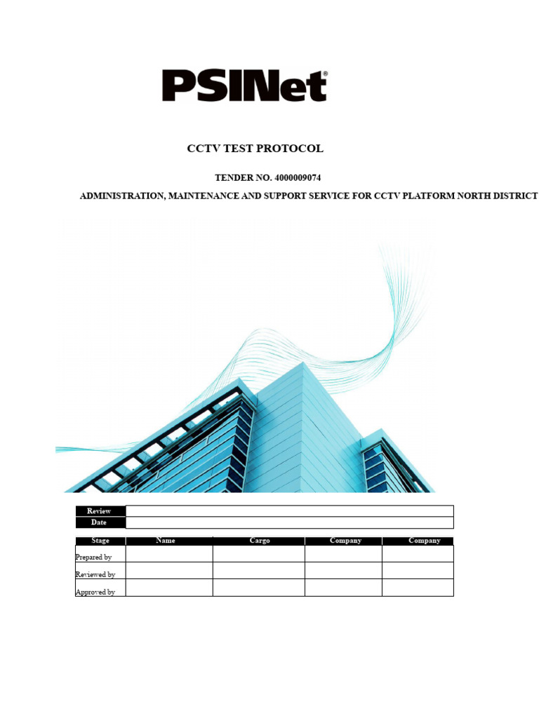 CCTV Test Protocol for Tender 4000009074 | PDF | Closed Circuit ...
