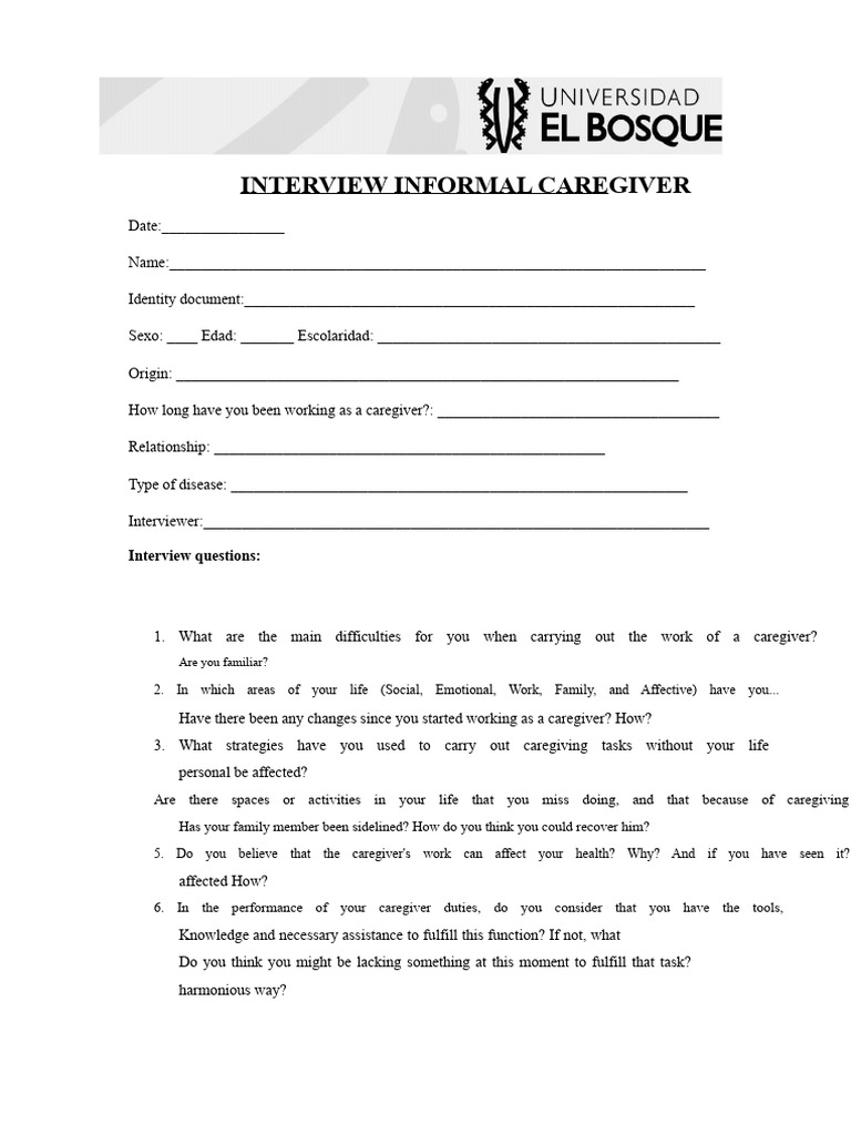 Informal Caregiver Interview | PDF