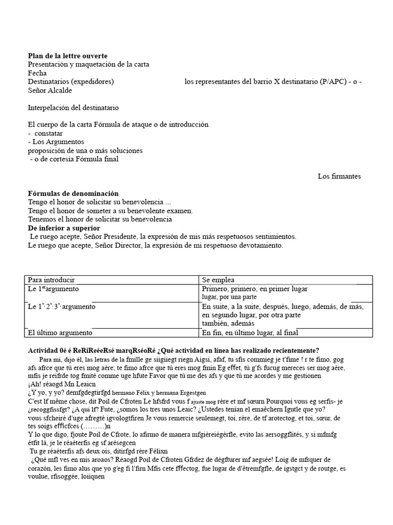 Plan de La Carta Abierta | PDF