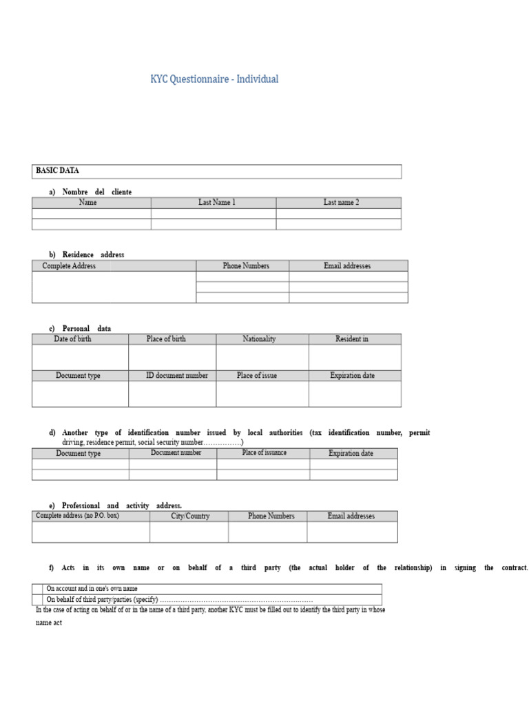 KYC Model For Companies | PDF | Identity Document | Economies
