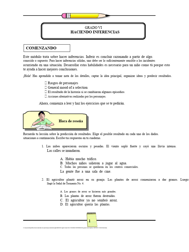 32 - HACIENDO INFERENCIAS Grado6 PDF | PDF