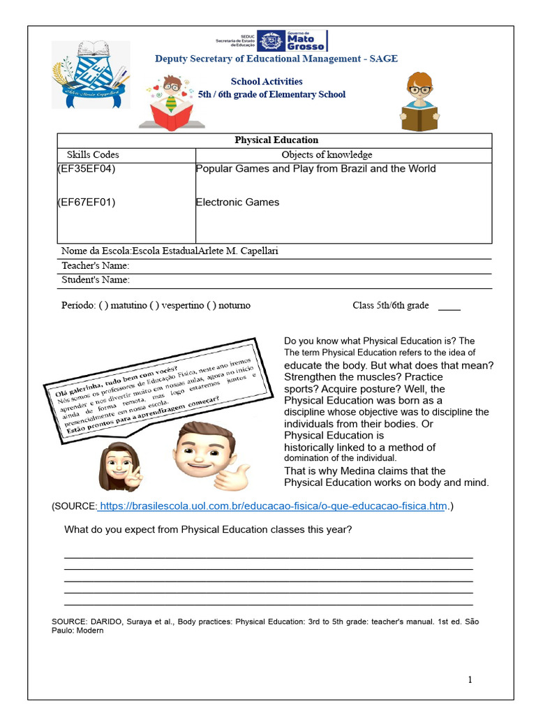 Physical Education Activities for Kids | PDF