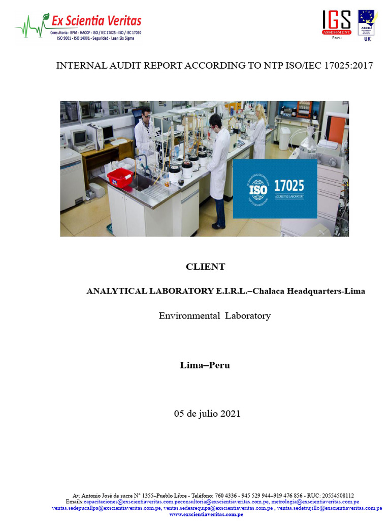 Laboratory Audit Report | PDF | Ammonia | Calibration