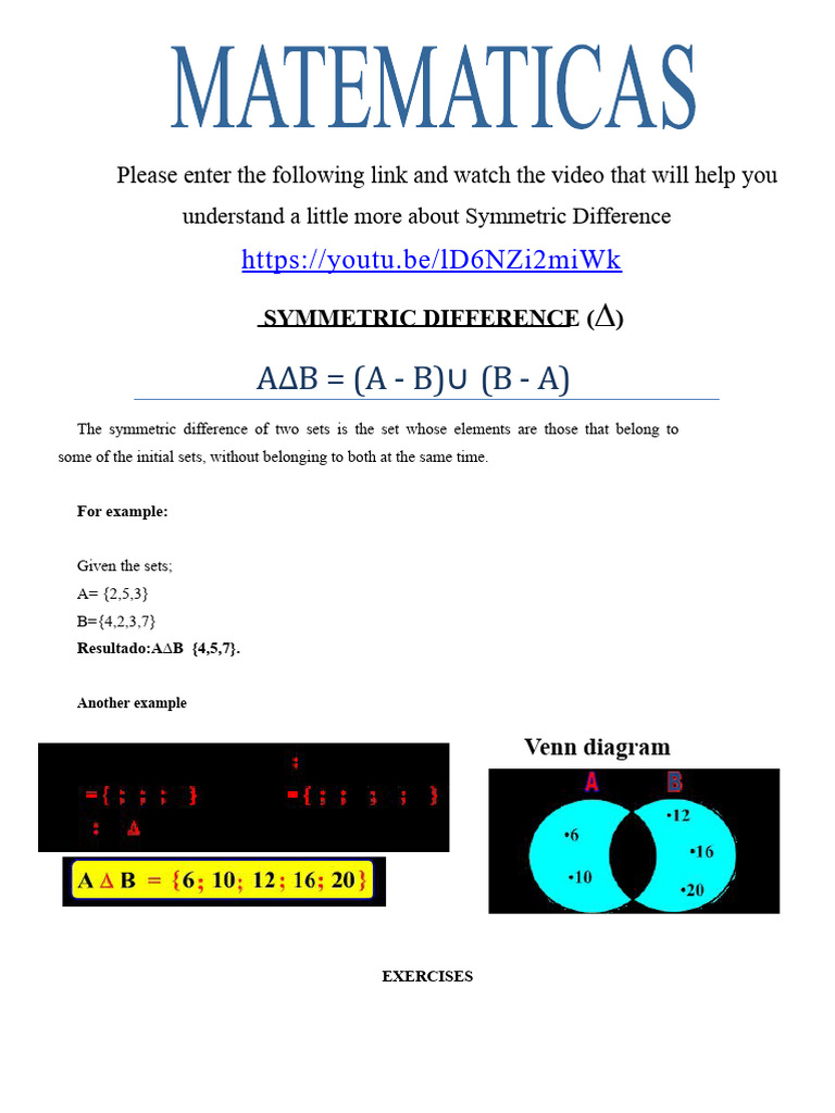 Symmetric Difference | PDF