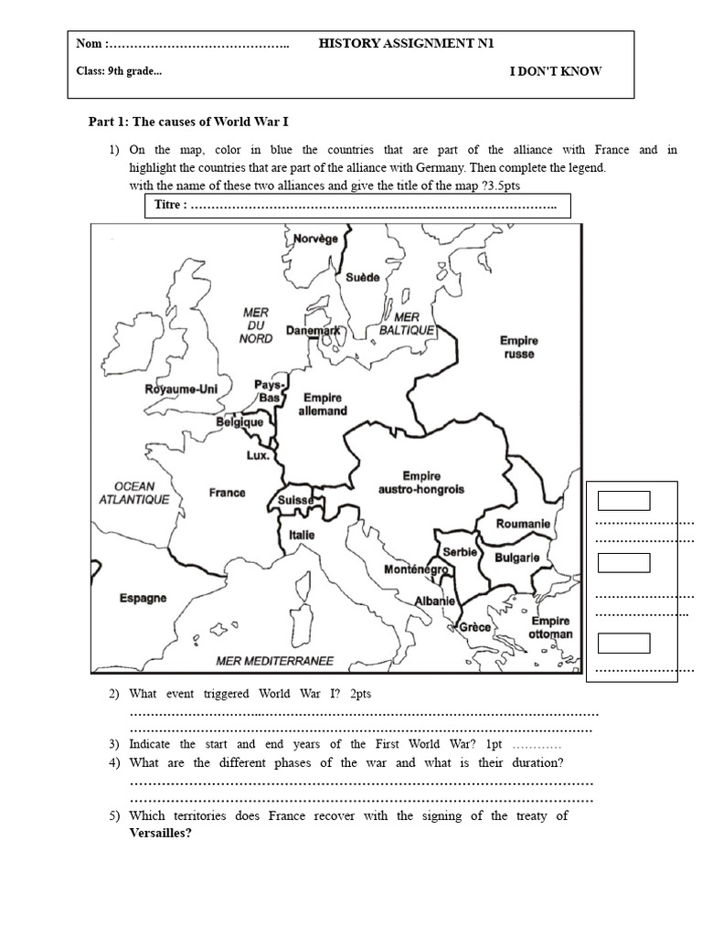 History Assignment 1 On World War I | PDF