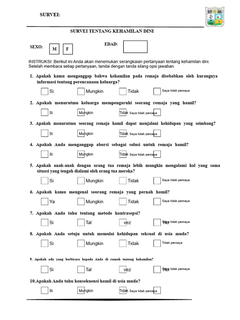 Survei Tentang Kehamilan Dini | PDF