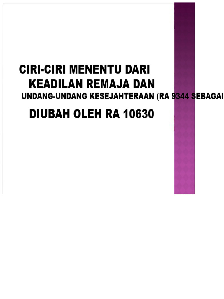 Keadilan Remaja: RA 9344 dan RA 10630 | PDF