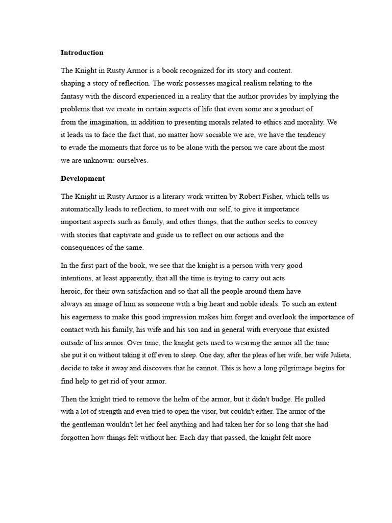 Argumentative Text The Knight in Rusty Armor | PDF | Morality