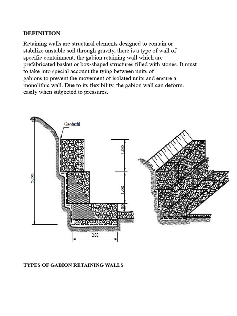 Types of Gabion Retaining Walls | PDF | Applied And Interdisciplinary ...