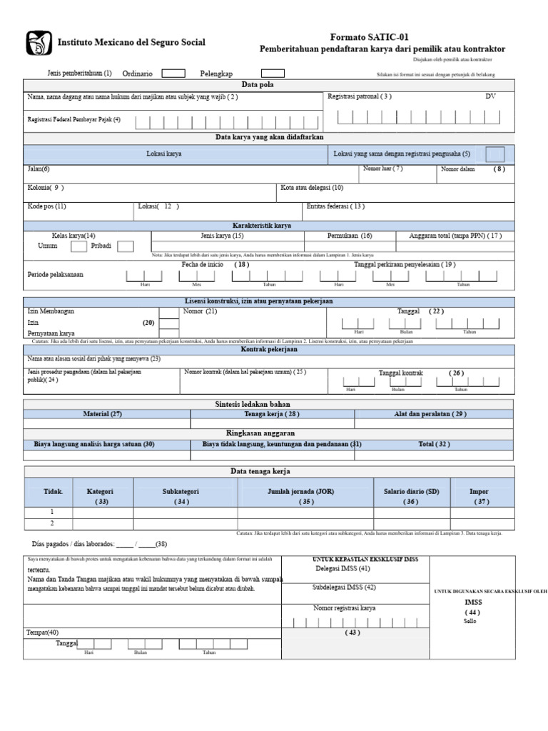 Format Satic Dari 1 Sampai 6 | PDF