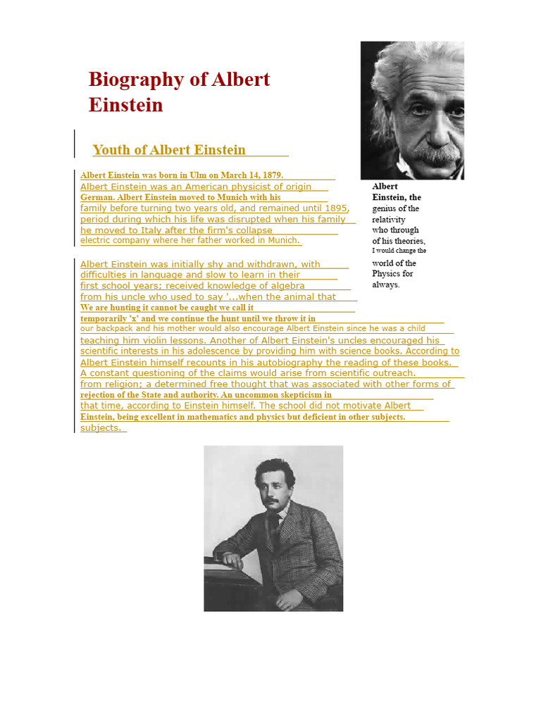 Albert Einstein: Life and Achievements | PDF | Albert Einstein ...