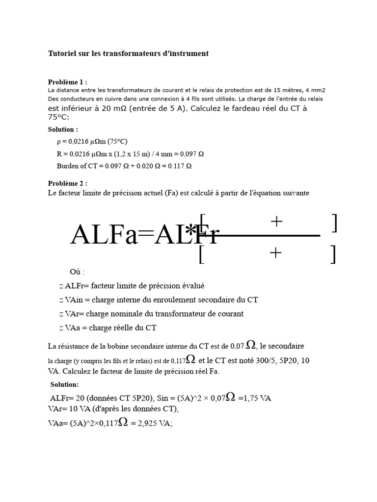 Tutoriel sur les transformateurs d'instrument | PDF | Énergie ...