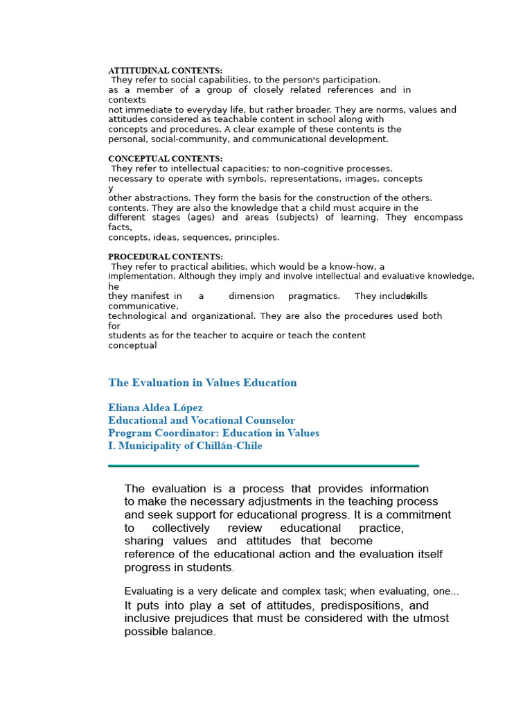 The Assessment in Values Education | PDF | Attitude (Psychology ...