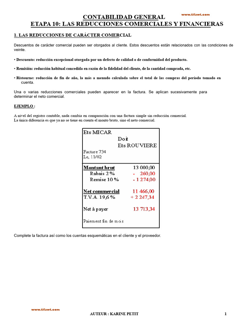 Las Reducciones Comerciales y Financieras | PDF | Factura | Contabilidad