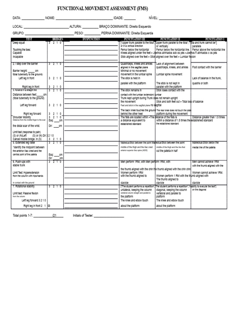 Functional Movement Assessment Guide | PDF | Foot | Knee