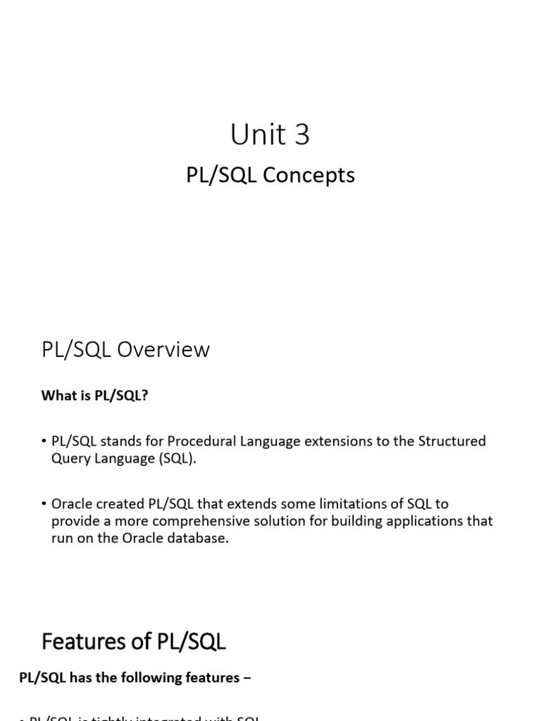 DT-Unit 3 | PDF | Pl/Sql | Control Flow