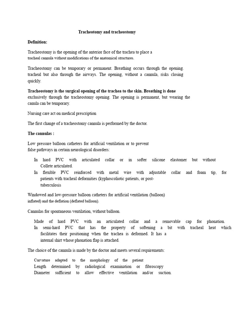 Tracheotomy or Tracheostomy | PDF | Medical Specialties | Clinical Medicine
