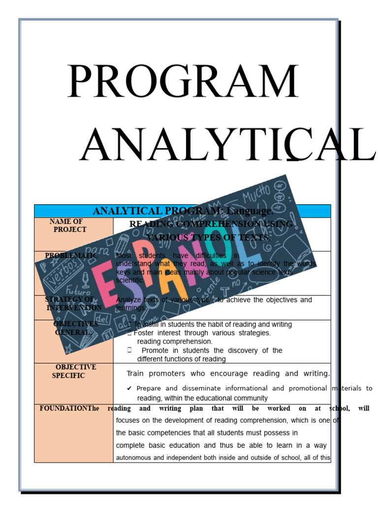 Analytical Program Spanish | PDF | Reading Comprehension | Literacy