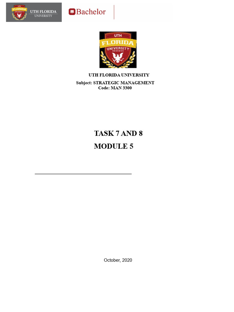 Task 7 and 8 Strategic Management Completed | PDF | Swot Analysis ...